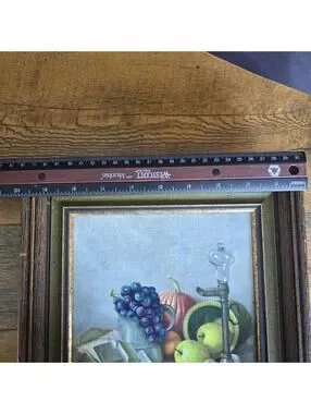 Accents | Vintage Framed Still Life Print Featuring Fruits Lantern And ...